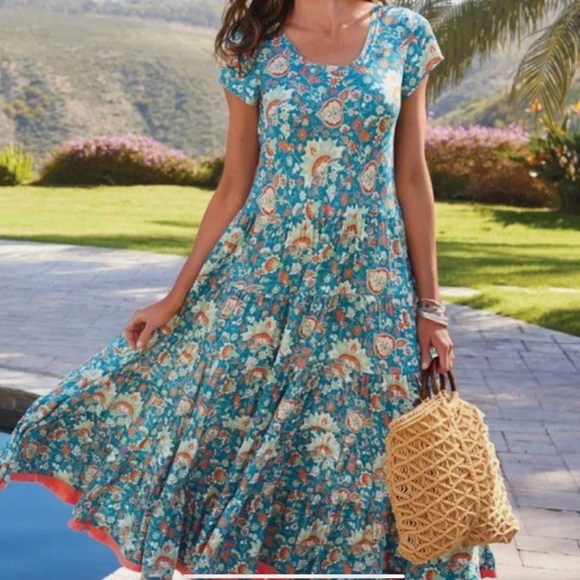 Soft Surroundings | Dresses | Soft Surroundings Kara Tiered Peasant ...